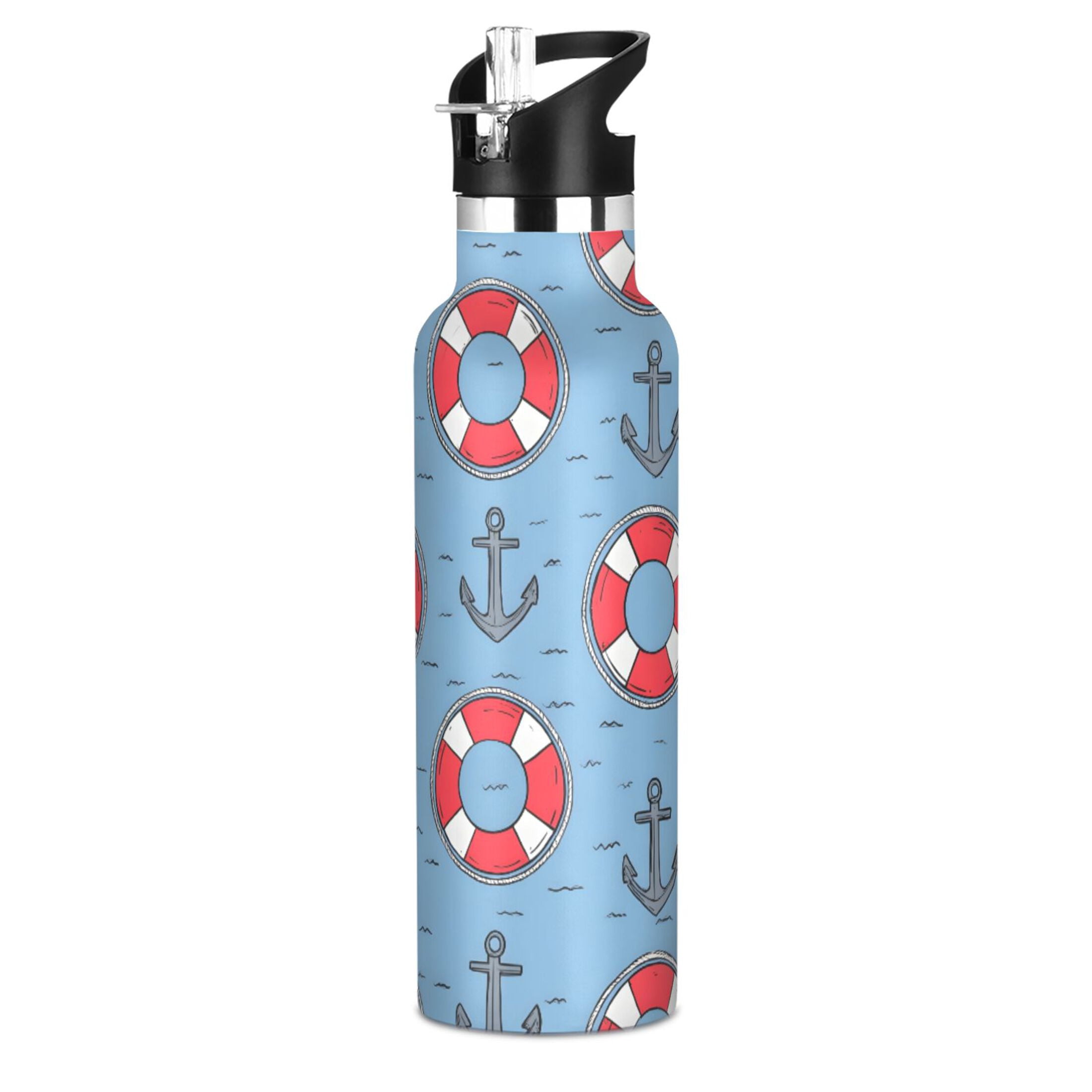 Anchor Life Buoy Pattern Sport Water Bottle for Kids Insulated with ...