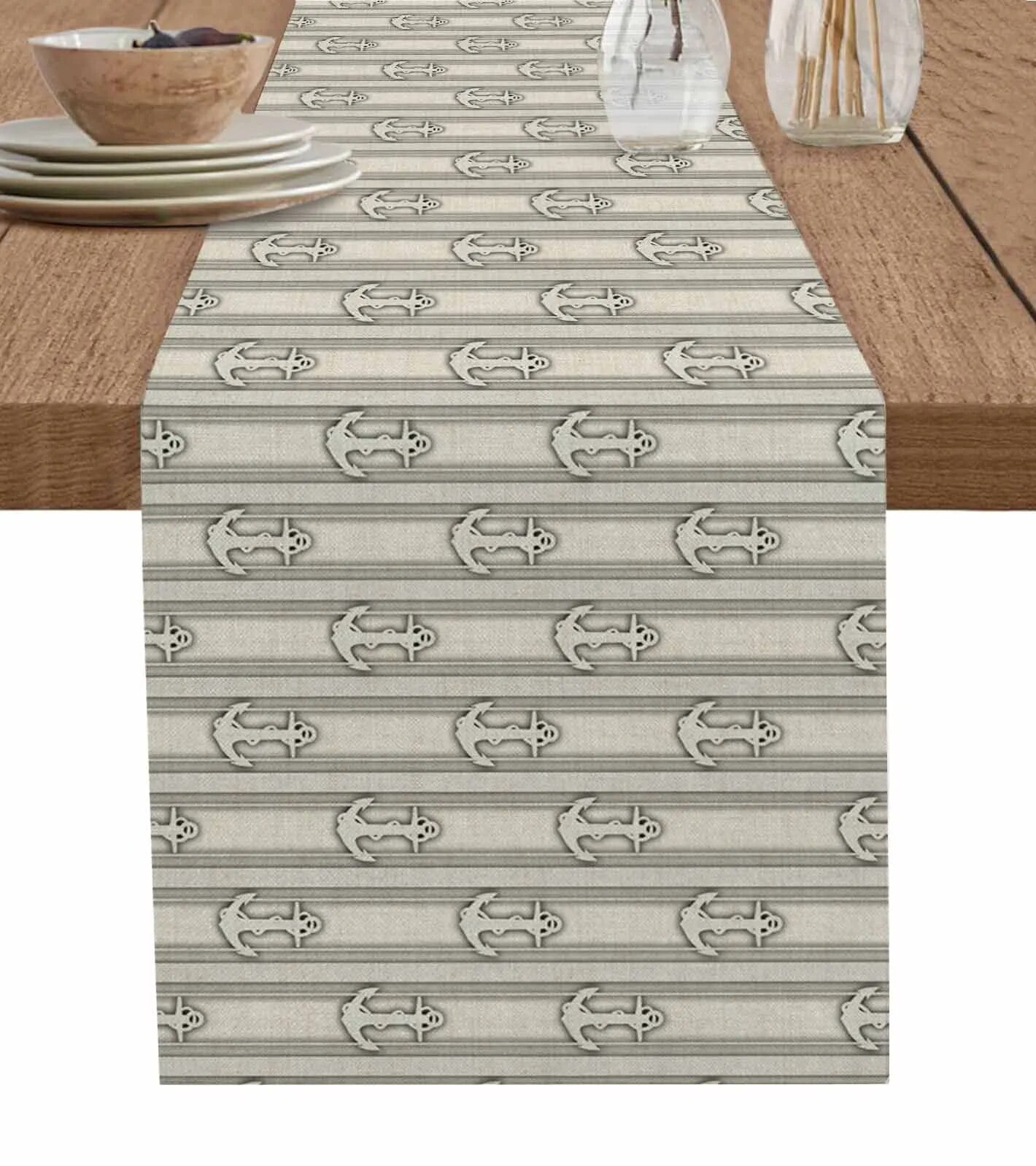 Anchor Lines Watercolor Table Runner Wedding Decor Table Runner Home ...
