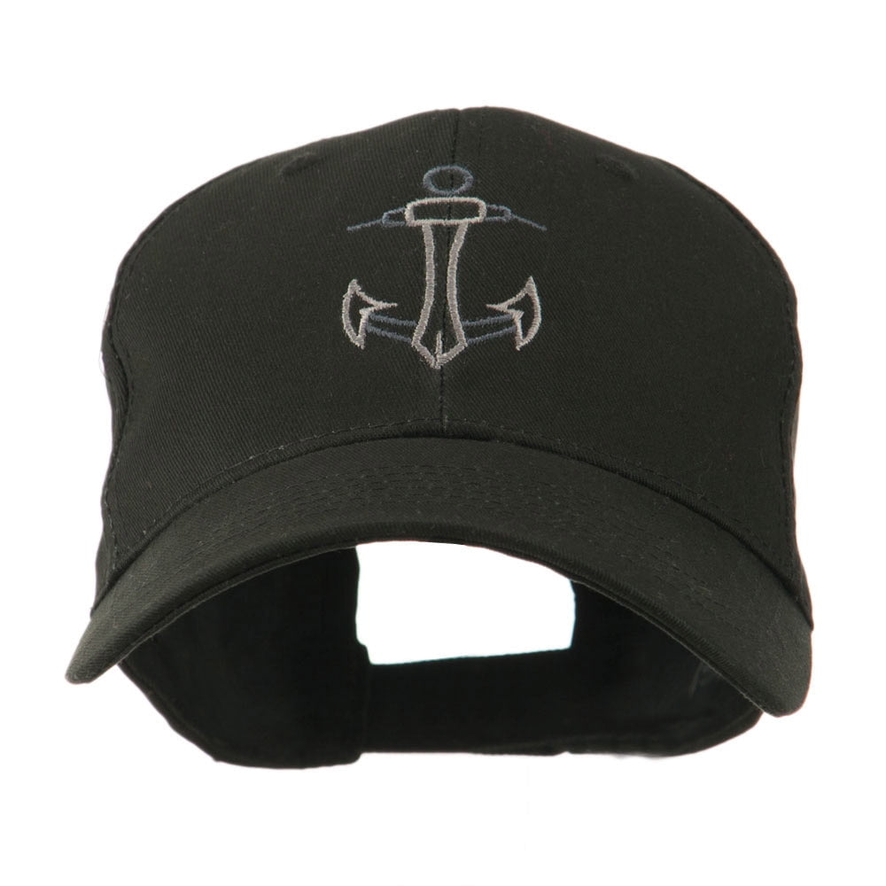 Anchor Logo Embroidered Cap - Black OSFM - Walmart.com