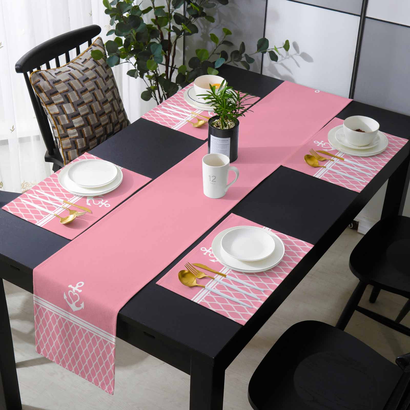 Anchor Morocco Placemats Set of 6 with 90 Inches Long Table Runner ...