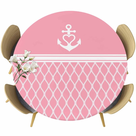 Anchor Morocco Round Tablecloth, Fitted Table Cover with Elastic for 36 ...