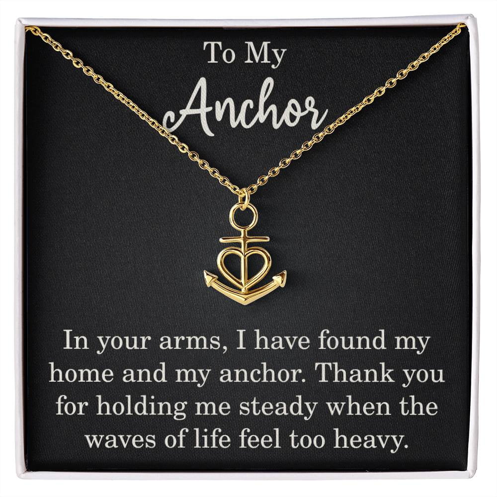 To My Anchor Necklace Gift With Love Message Anchor Pendant Gift For ...