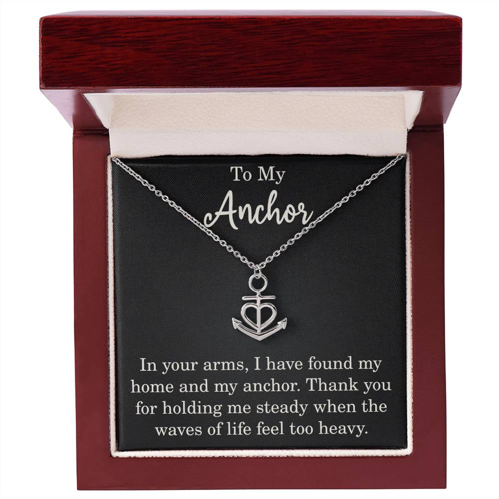 To My Anchor Necklace Gift With Love Message Anchor Pendant Gift For ...