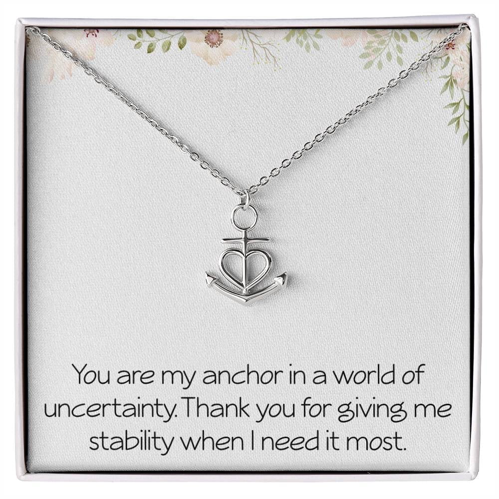 Anchor Necklace With Loving Message Card Stability Wife Partner Best ...