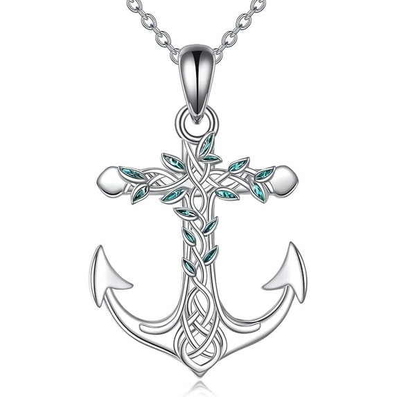 Anchor Necklace for Women Sterling Silver Tree of Life Pendant Necklace ...