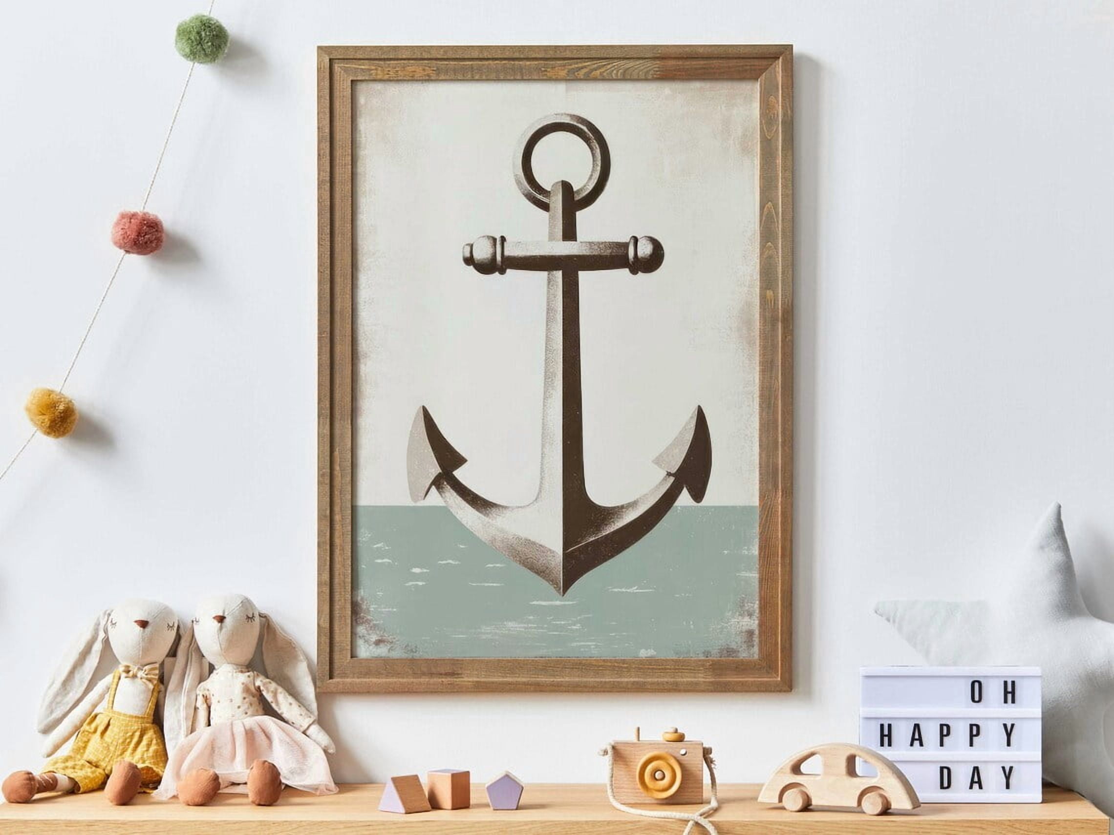 Anchor Nursery Print Nautical Nursery Wall Art Sage Green Nursery Decor ...