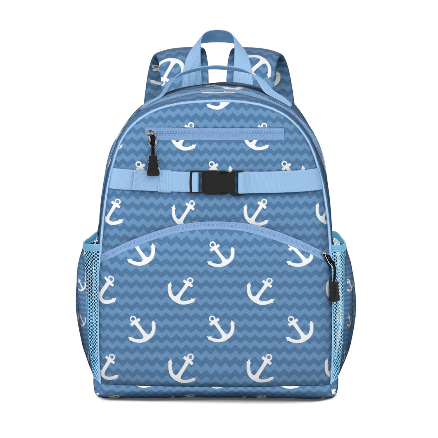 Anchor & Ocean Themed Waterproof Backpack - Spine-Protecting Ergonomic ...
