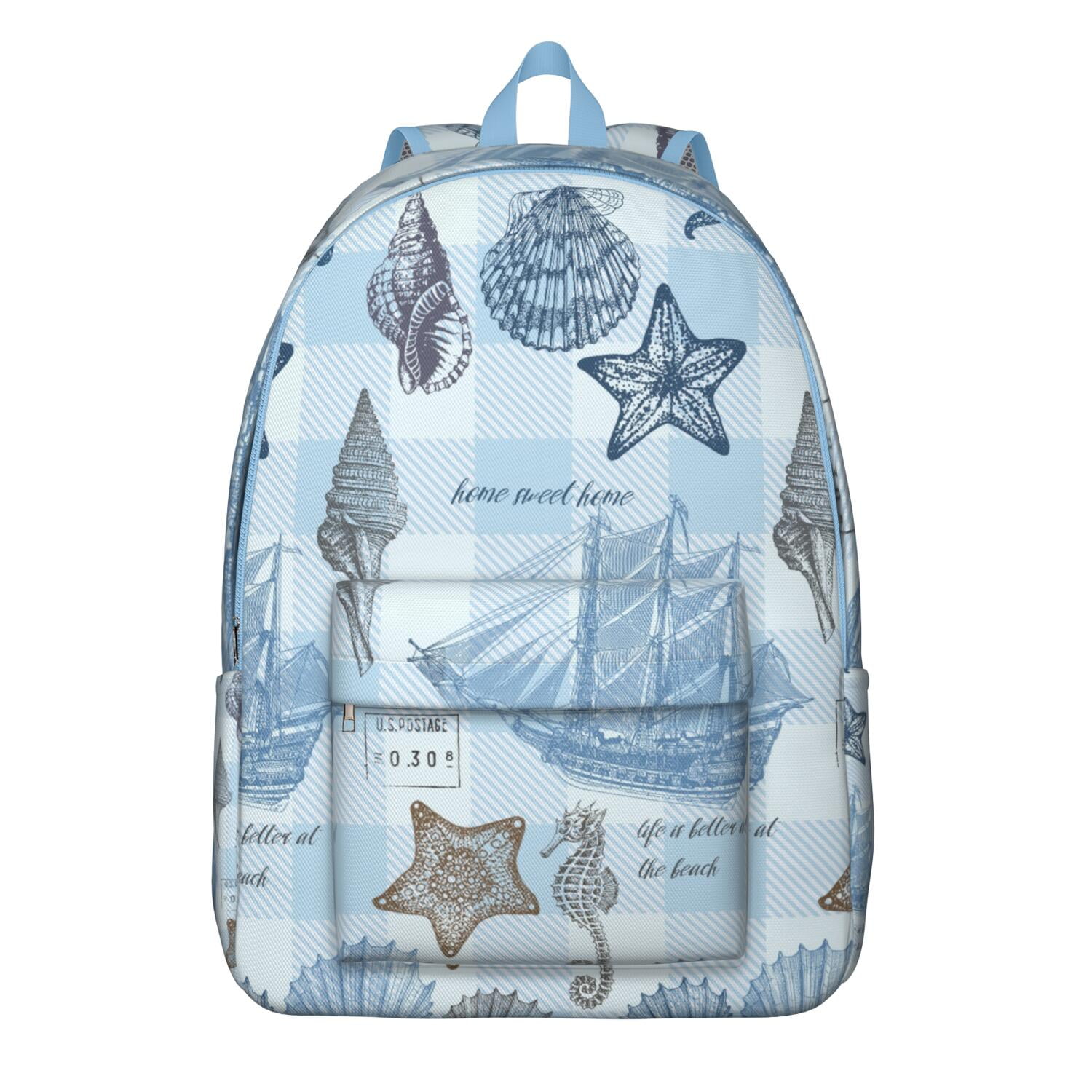 Anchor & Ocean Wave Backpack for Teens and Travelers, Waterproof ...