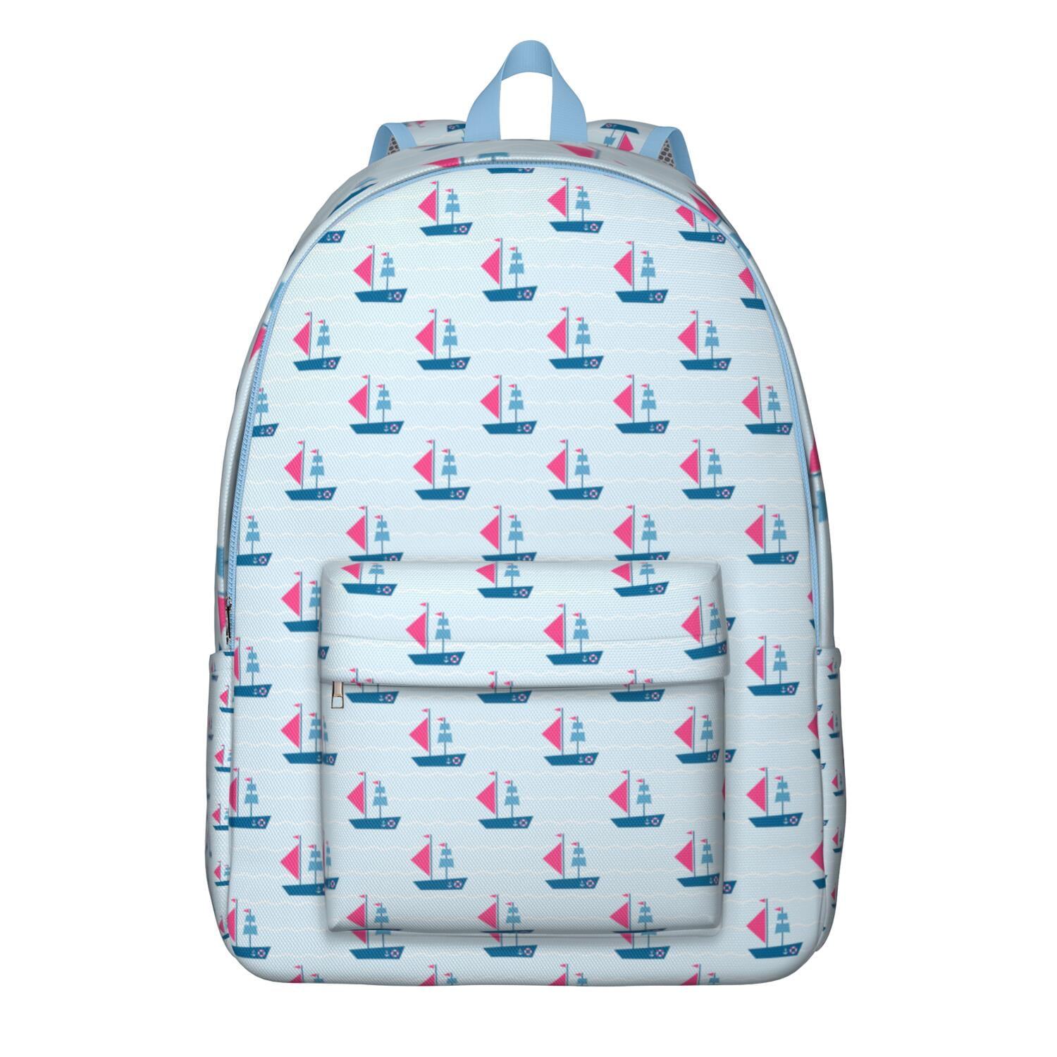 Anchor & Ocean Wave Backpack for Teens and Travelers, Waterproof ...