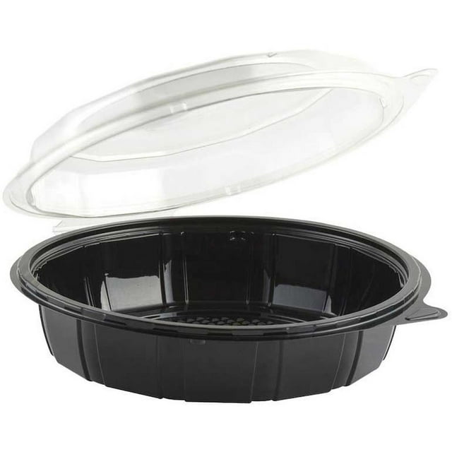 Anchor Packaging Gourmet Classics RPET Clear Dome Black Base Hinged ...