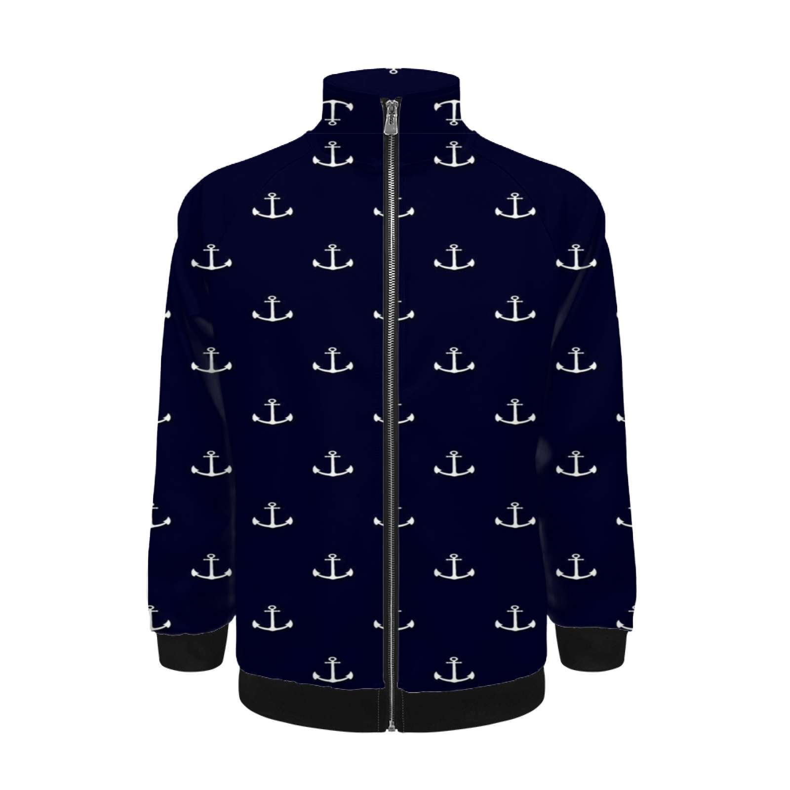 Anchor Pattern Jacket Men's Street Cool Long Sleeves Coat Personality ...