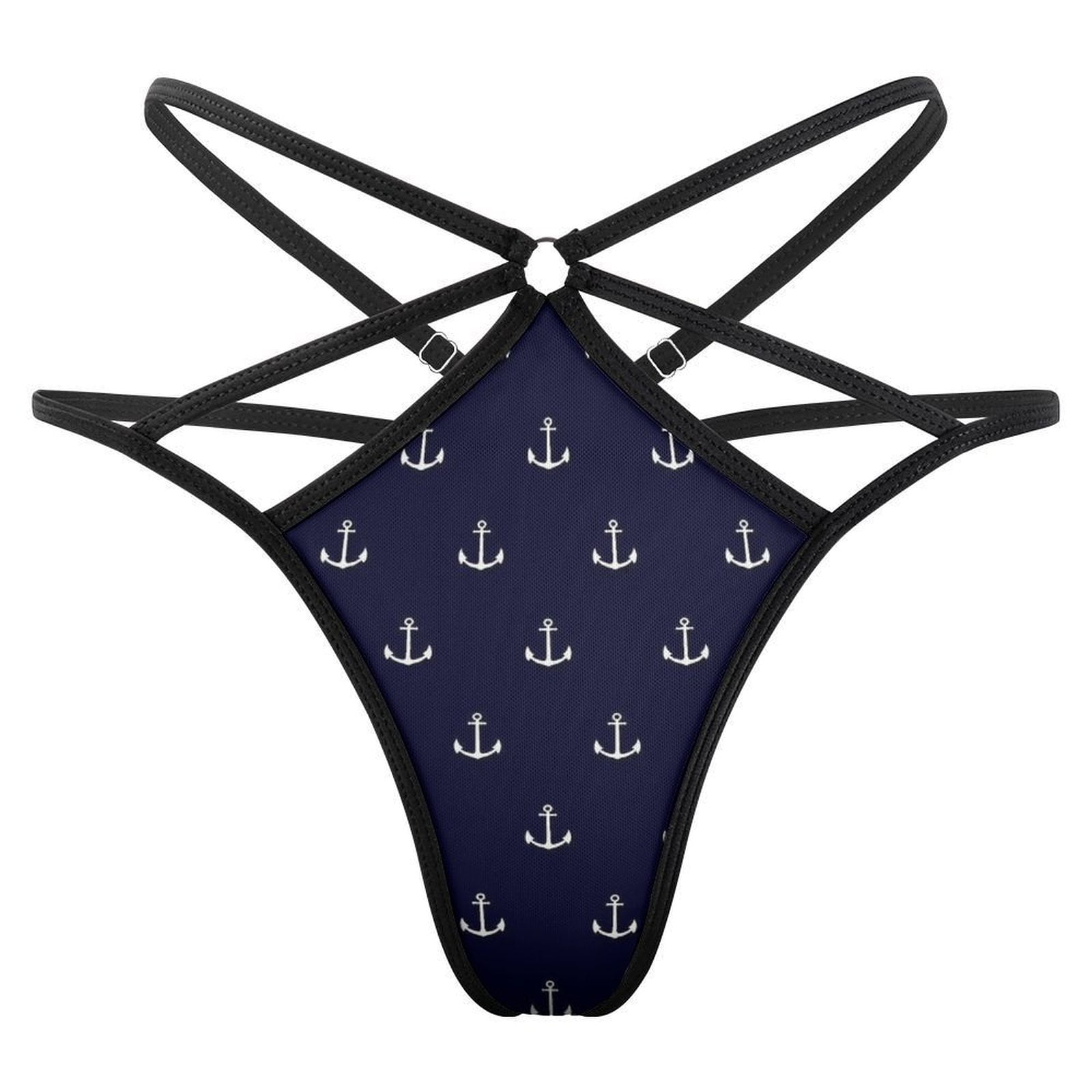 Anchor Pattern Open Type Women's Panties Crotch Opening G-strings Thongs Lingeries Underwear ...