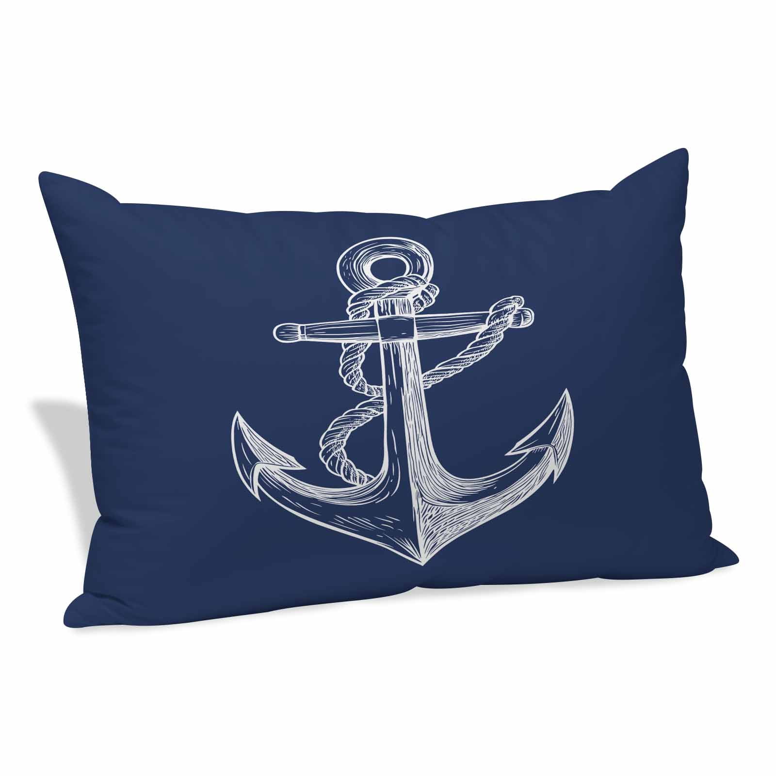 Anchor Pillow Covers 20x26 Inch, Nautical Knot Soft Brushed Throw ...