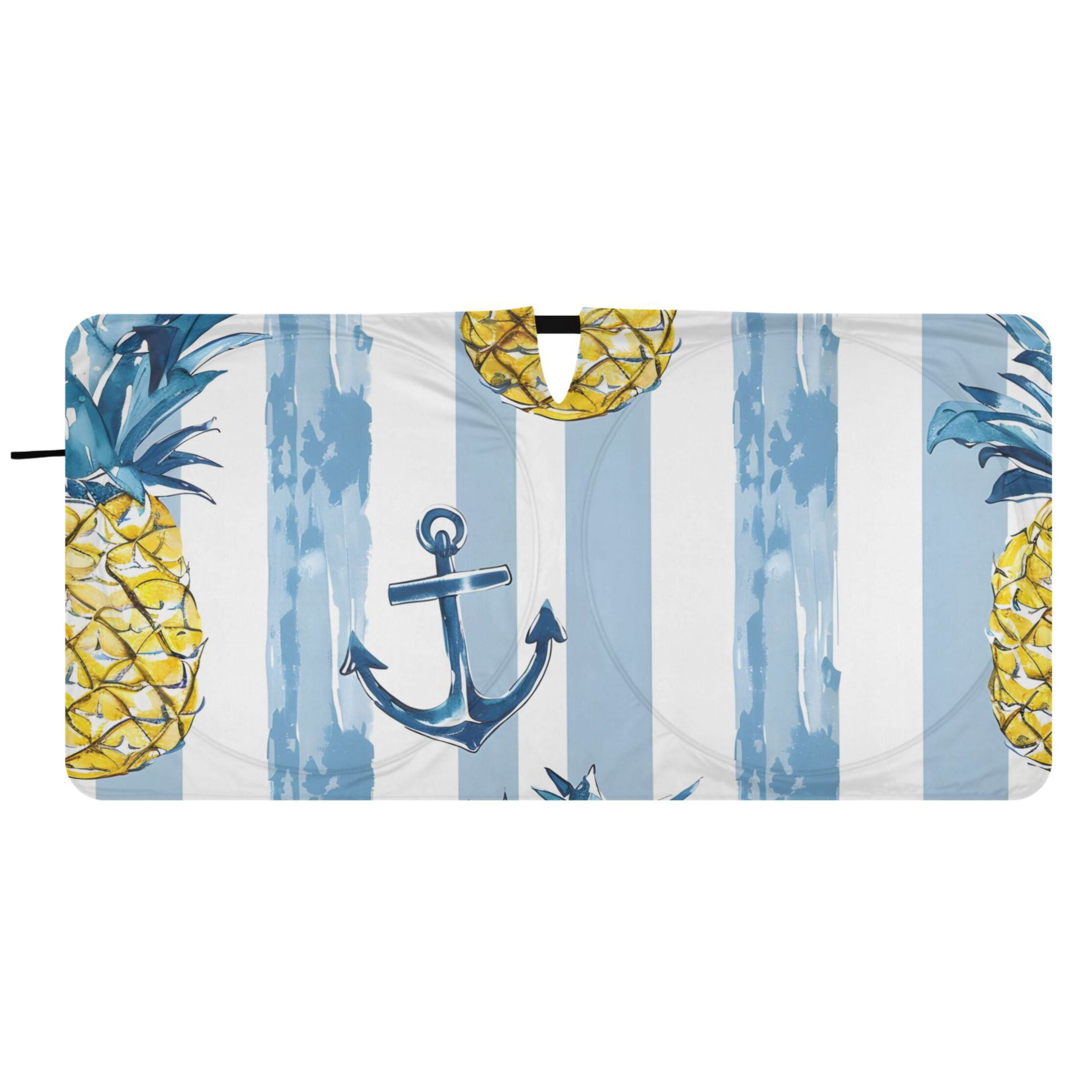 Anchor Pineapple Striped Car Windshield Sun Shade Foldable Front Window ...