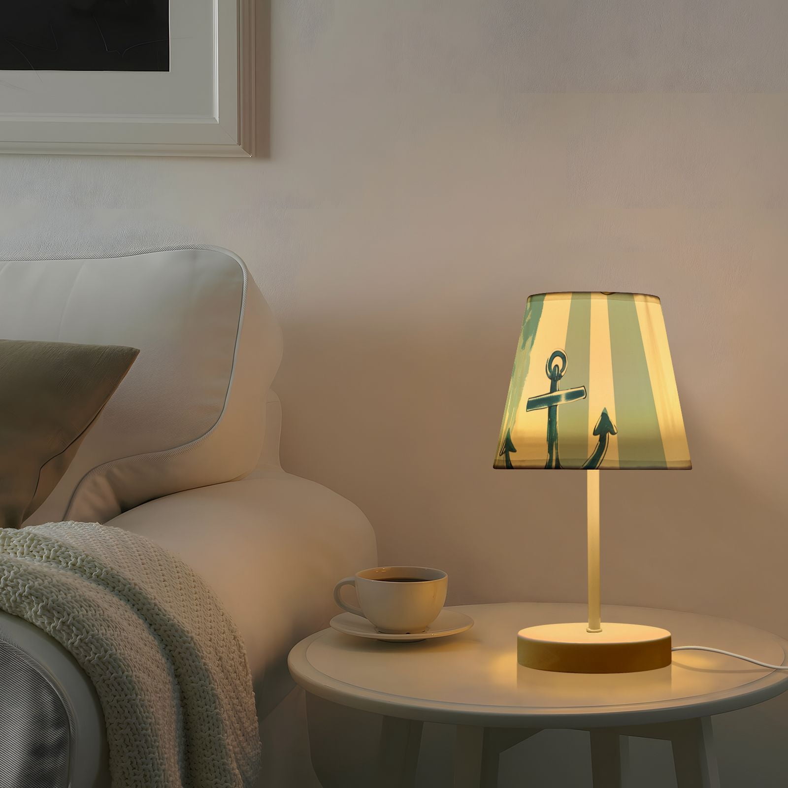 Anchor Pineapple Striped Desk Lamp 3 Color Modes LED Table Lamp ...