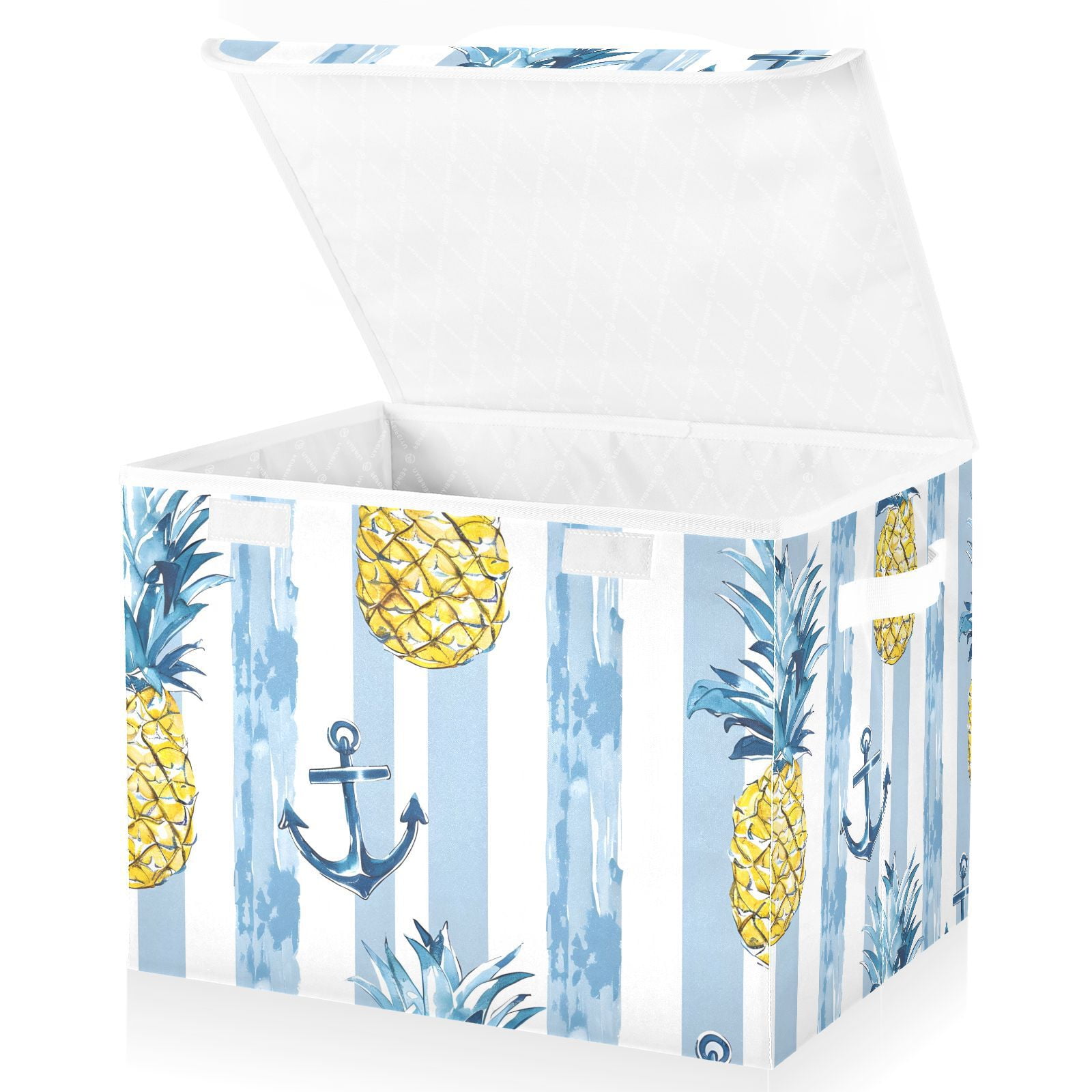 Anchor Pineapple Striped Storage Basket for Shelves Foldable Container ...