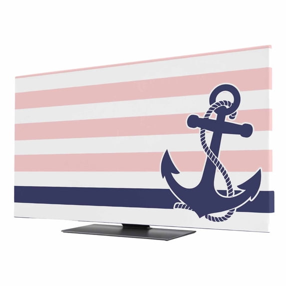 Anchor Pink Elastic Indoor TV Cover 65" Dust Protector, Stretch Fabric ...