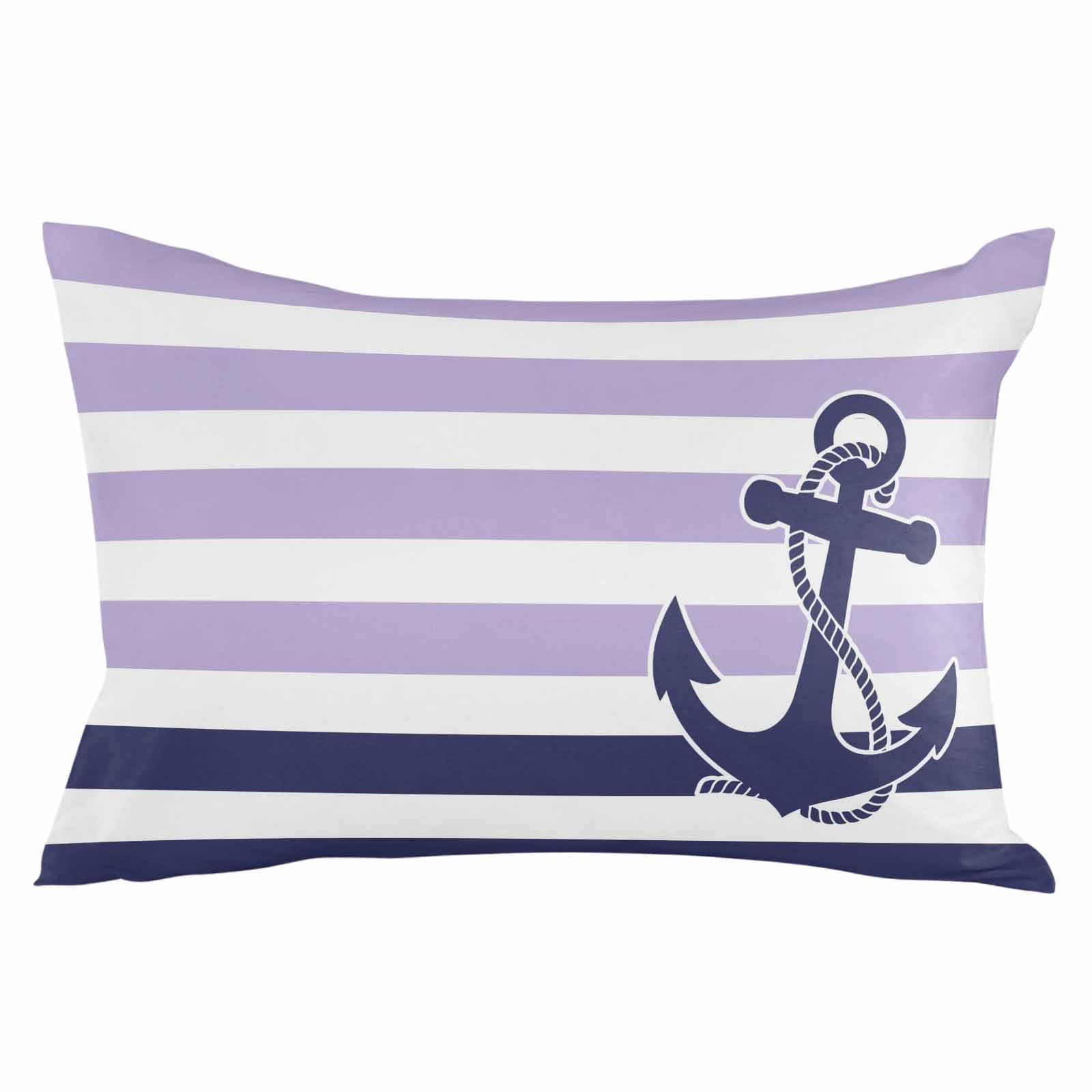 Anchor Purple Throw Pillow Cover 16 x 24 Inch Decorative Pillow Cover ...