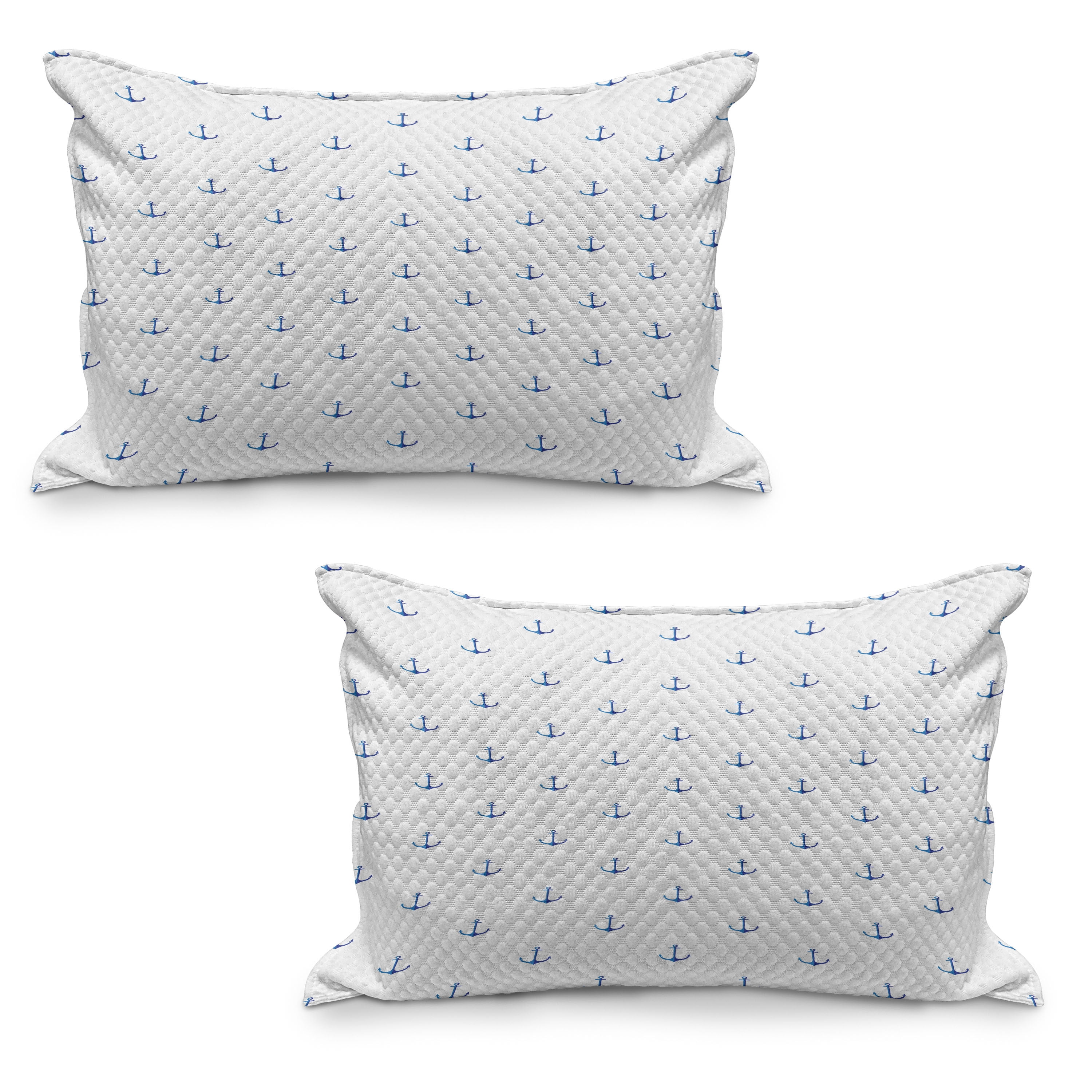 Anchor Quilted Pillowcover Set of 2, Classical Vivid Blue Anchors ...