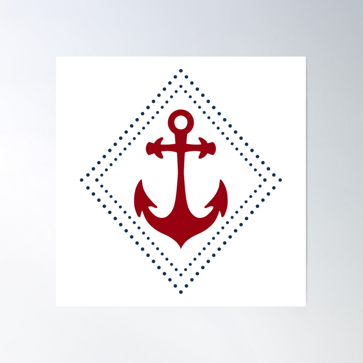 Anchor - Red Poster Wall Art, Modern Wall Decor For Living Room Bedroom ...