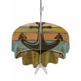 Anchor Round Outdoor Tablecloth with Umbrella Hole Vintage Yellow ...