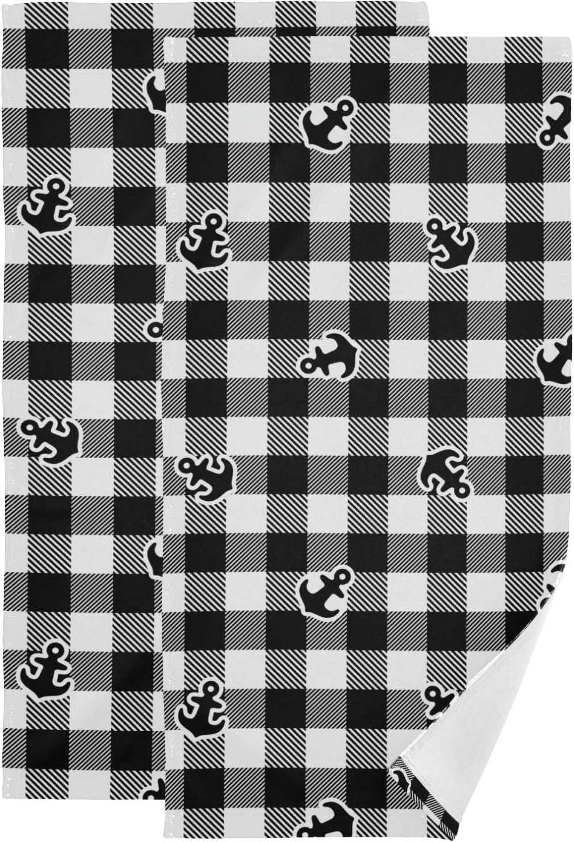 Anchor Rustic Tartan Plaid Hand Towels, Kitchen Towel Ultra Soft and ...