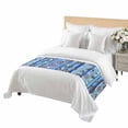 Anchor Sailboat Bed Runner Twin Size Compass Rudder Blue Stripes Ocean ...