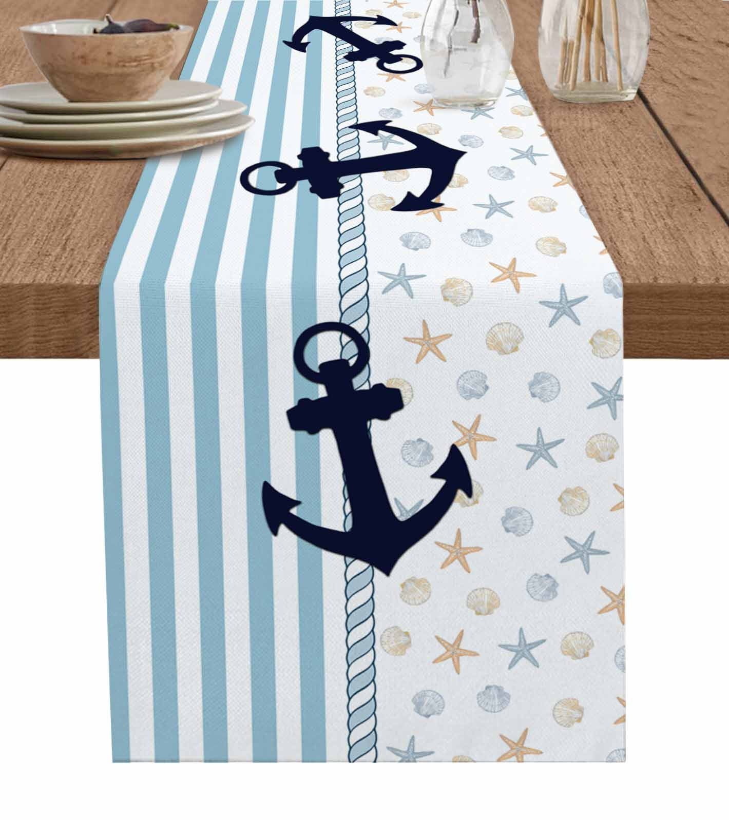 Anchor Sea Star Shell Rope Table Runner ration Home r Dinner Table ...
