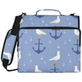 Anchor Seagull Pattern 3 Ring Binder Bag Zipper Binder Organizer with ...