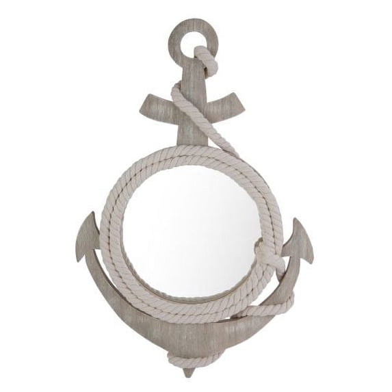 Anchor Shaped Wall Mount Mirror with Rope Nautical Decor - Walmart.com