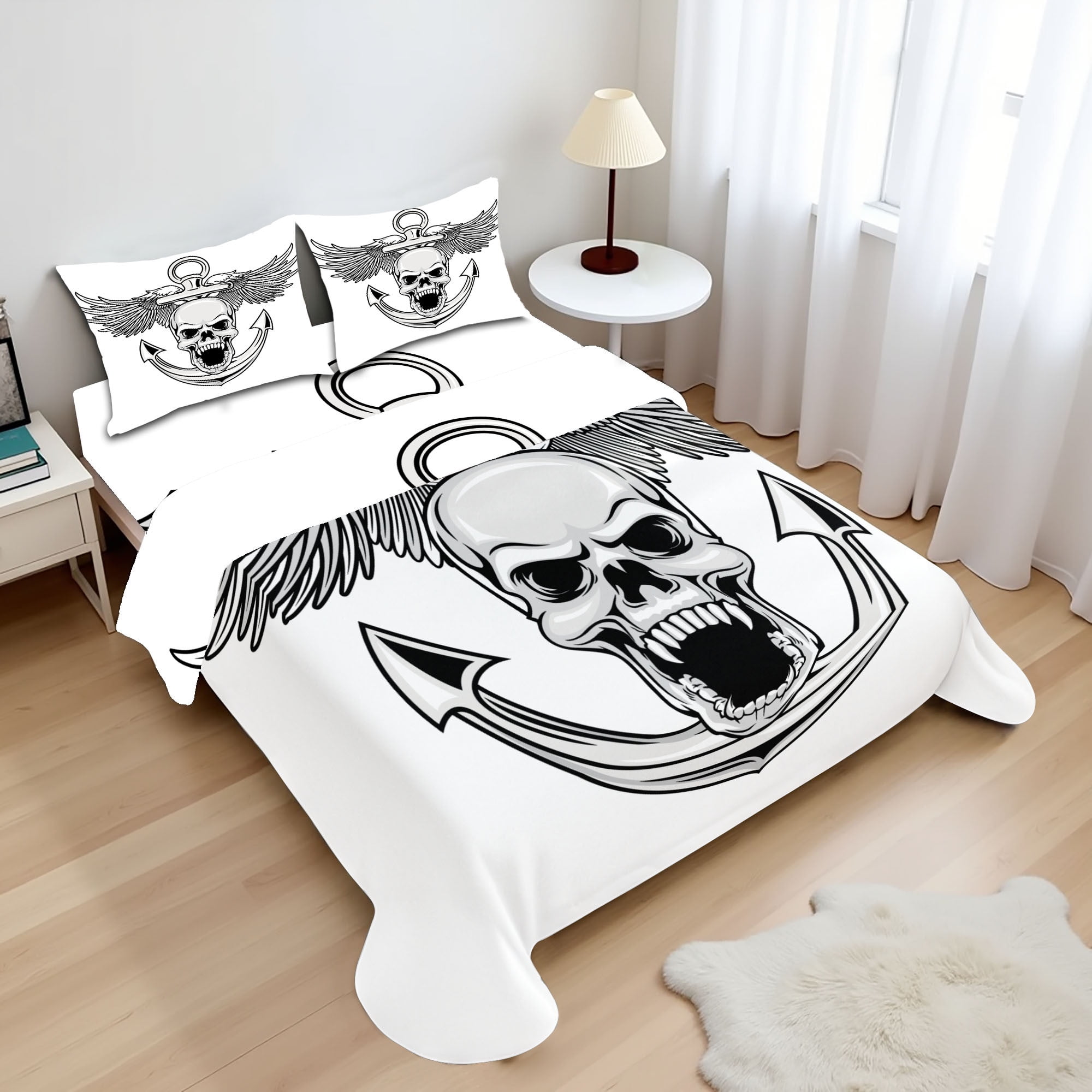 Anchor Sheet Set, Skull with Anchor and Eagle Wings Freedom Devil Sea ...