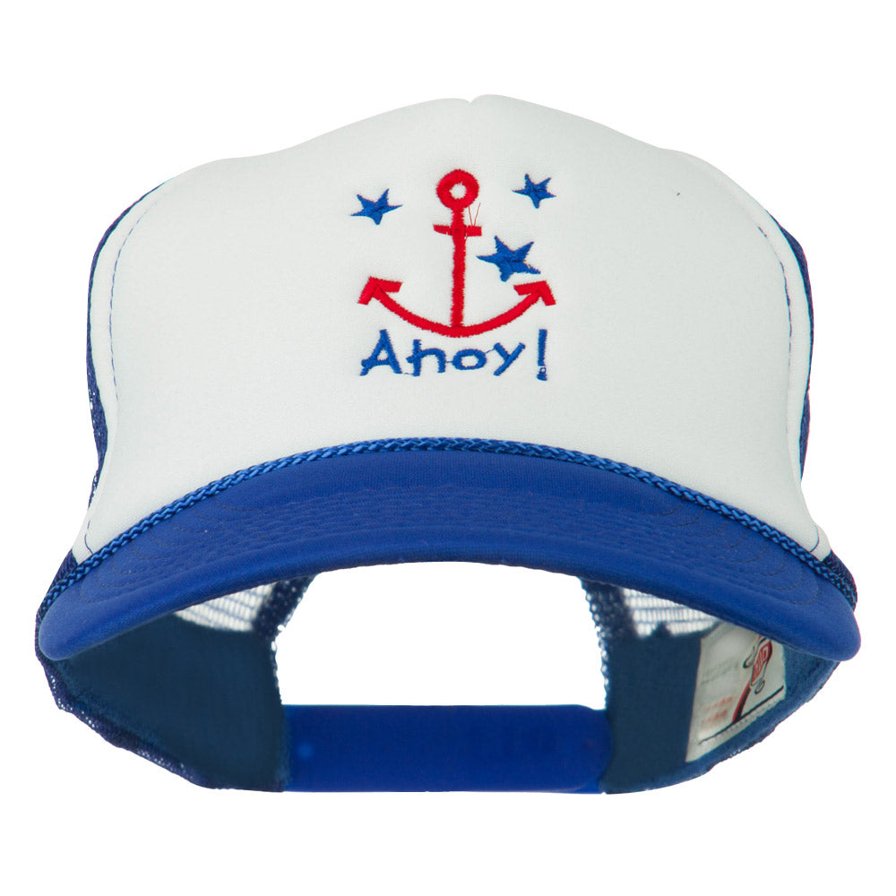 Anchor Stars Ahoy Embroidered Foam Mesh Back Cap - Royal White OSFM ...