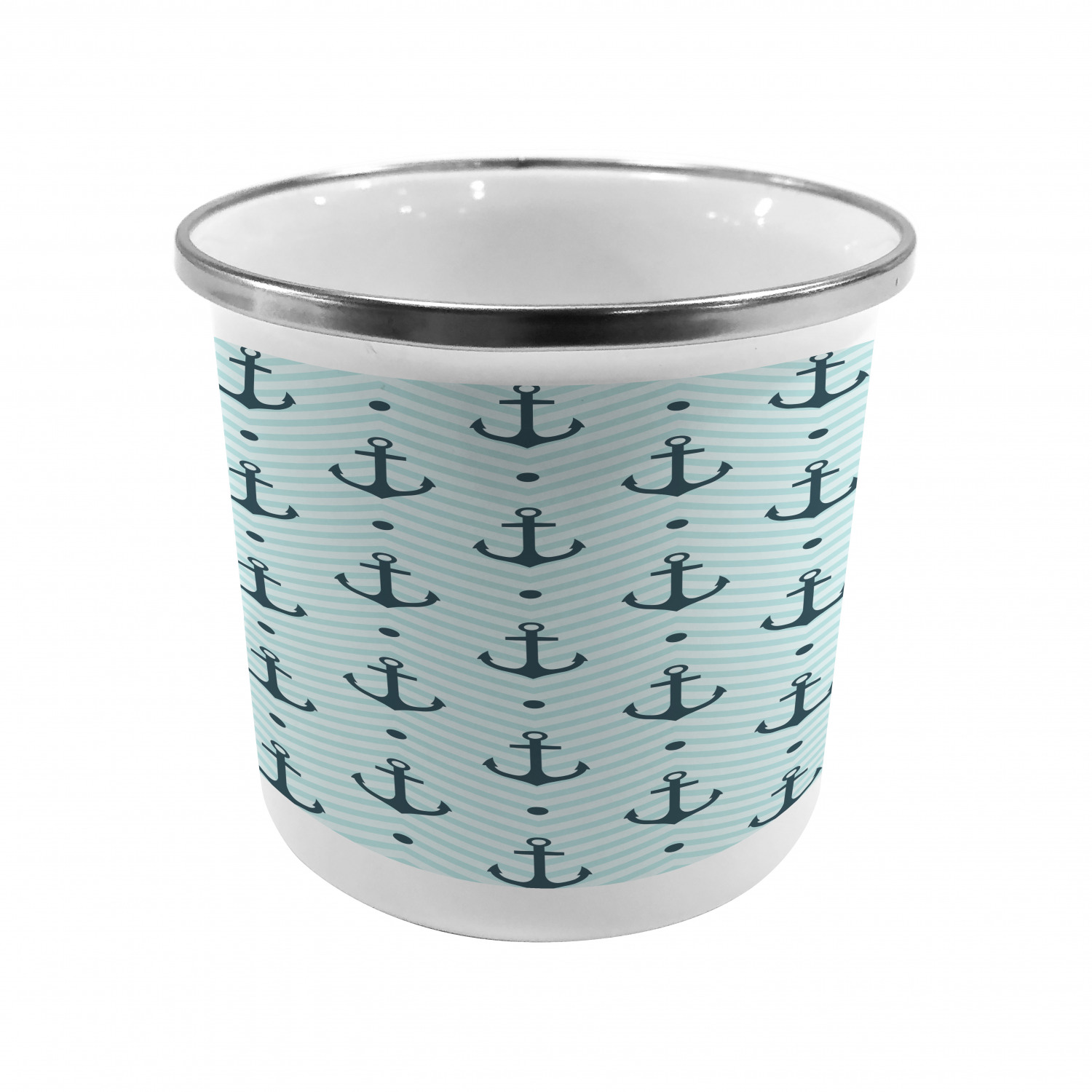 Anchor Steel Camping Mug, Anchors Zigzag Chevron Background Abstract ...