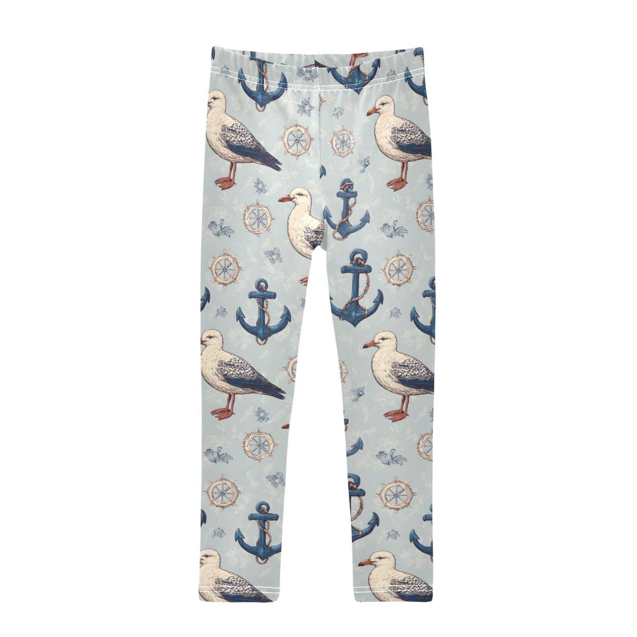 Anchor Steering Wheel Seagull Printed Leggings Yoga Pants for in 4t to ...