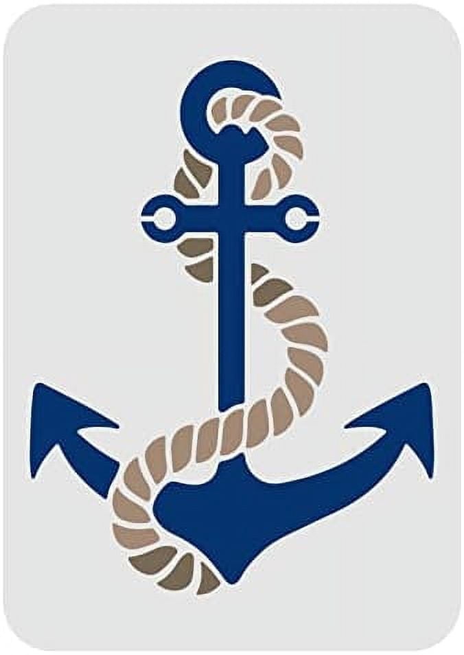 Anchor Stencil Template 8.2"x11.7" Nautical Painting Stencil with Helm ...