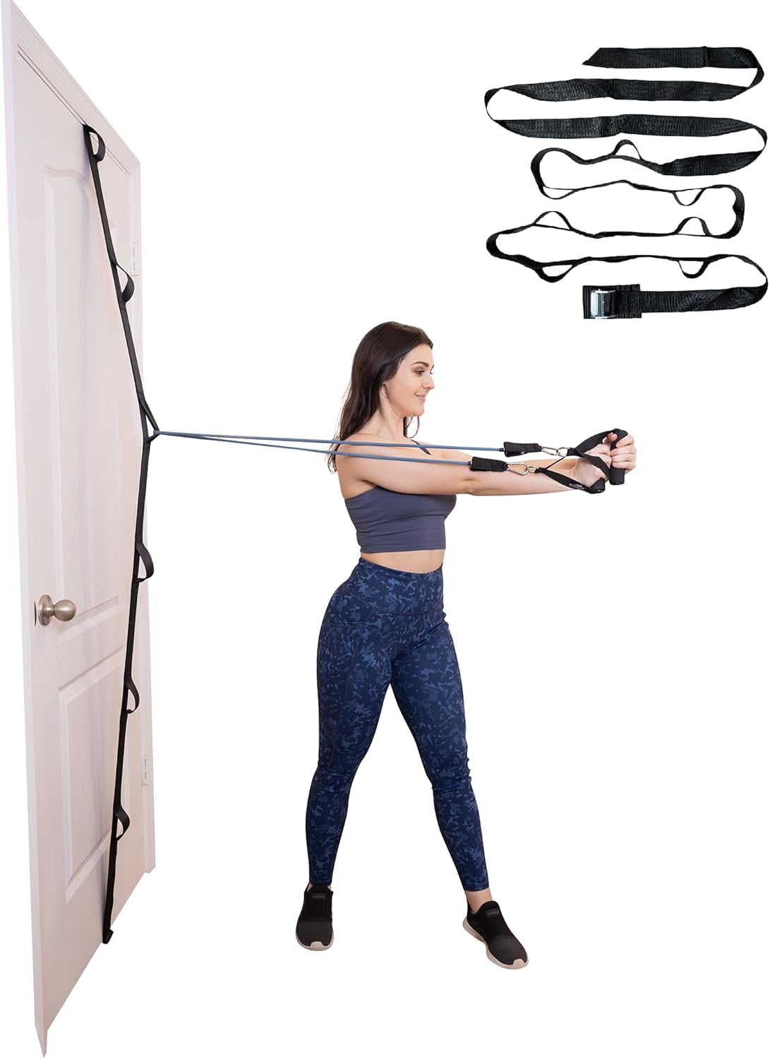 Wellness Resistance Band Door Anchor Strap, Multi-Point Home Gym ...