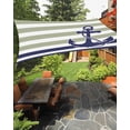 Anchor Striped Sun Shade Sail 8'X10' Ocean Sage Green and Blue Striped ...