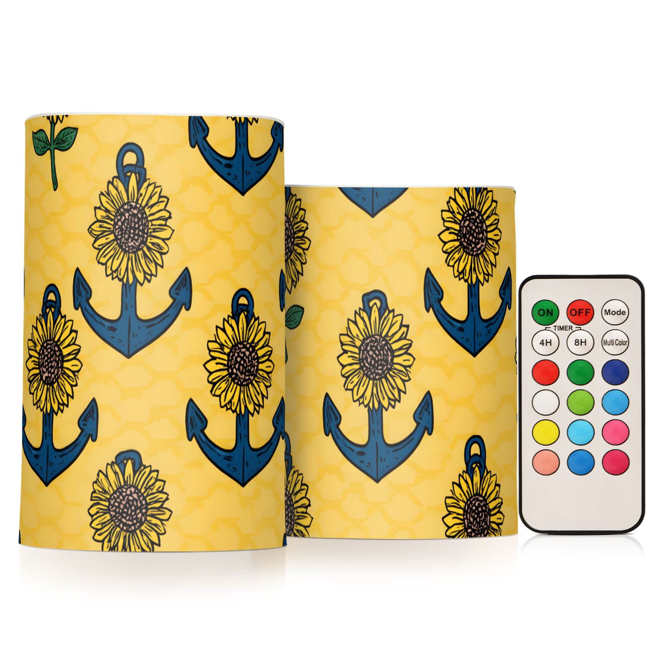 Anchor Sunflower Flickering Flameless Candles Battery Operated with ...