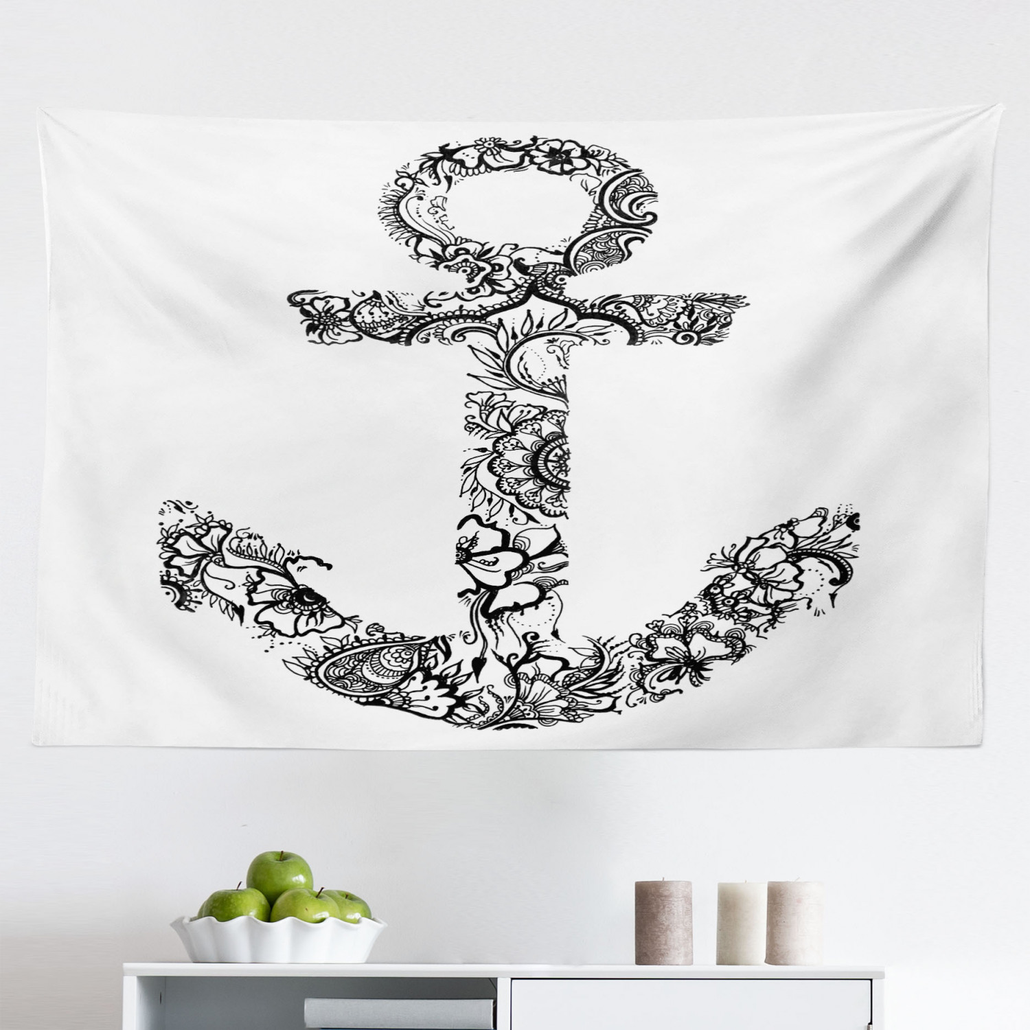 Anchor Tapestry, Anchors and Hearts Romantic Beach Holiday Party ...