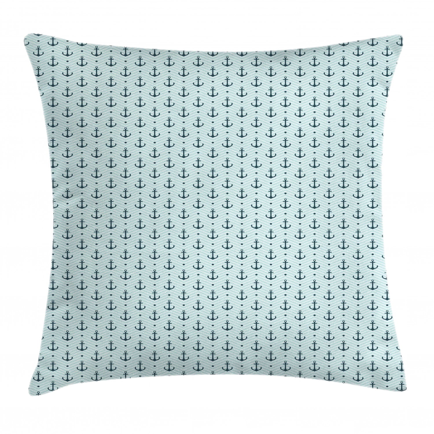 Anchor Throw Pillow Cushion Cover, Ocean Inspired Zigzag Backdrop with ...