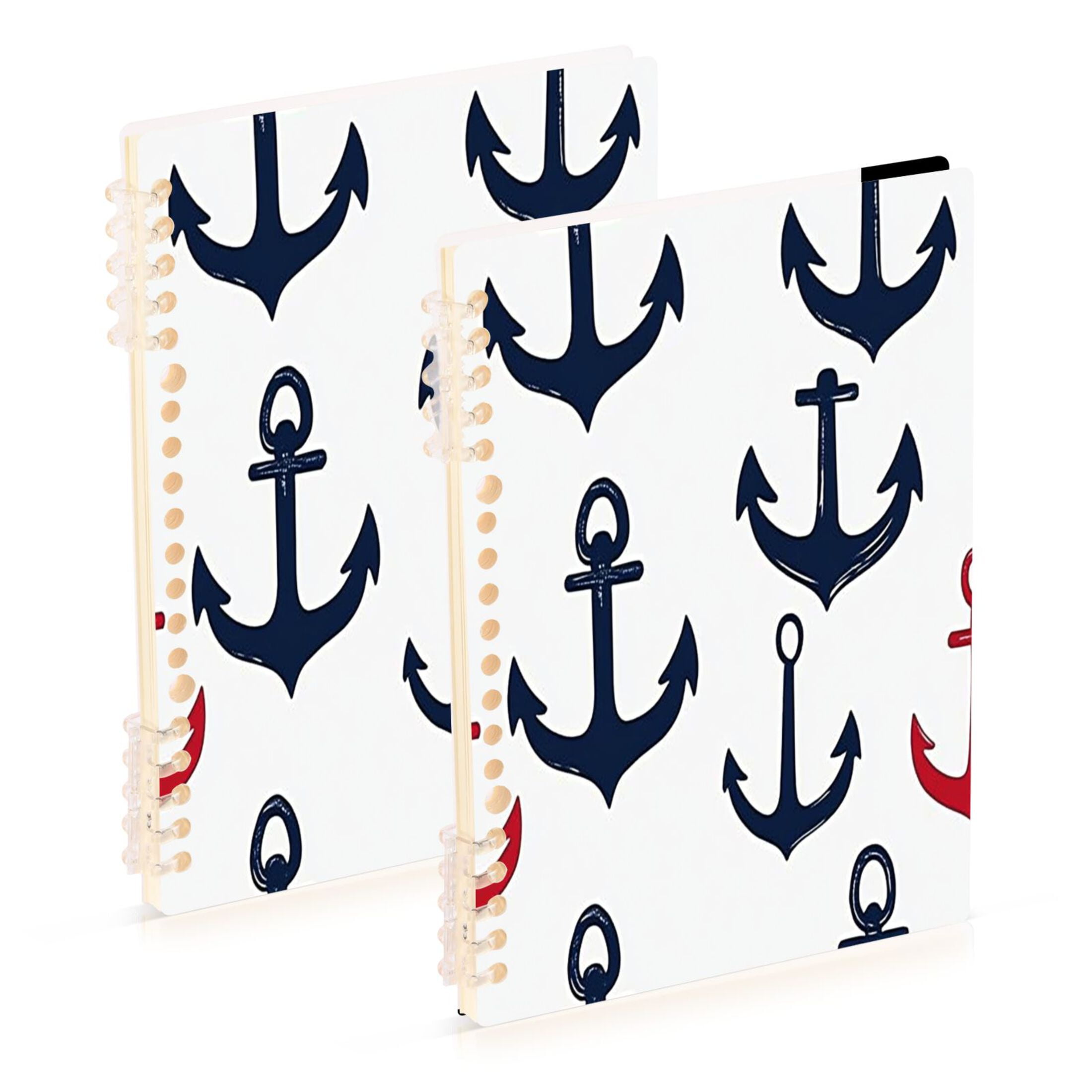 Anchor Variety Design 2-Piece A5 PP Notebooks, Adjustable Rings, 80g ...