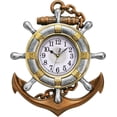 Anchor Wall Clock 12"x15", Plastic Nautical Clock Silent Non-Ticking ...