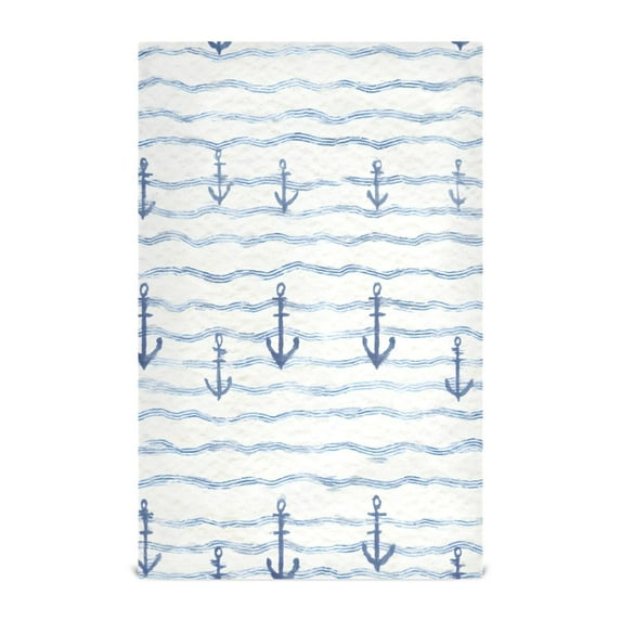 Anchor Wave Design Kitchen Towels Dishcloth Decorative Waffle Towels ...