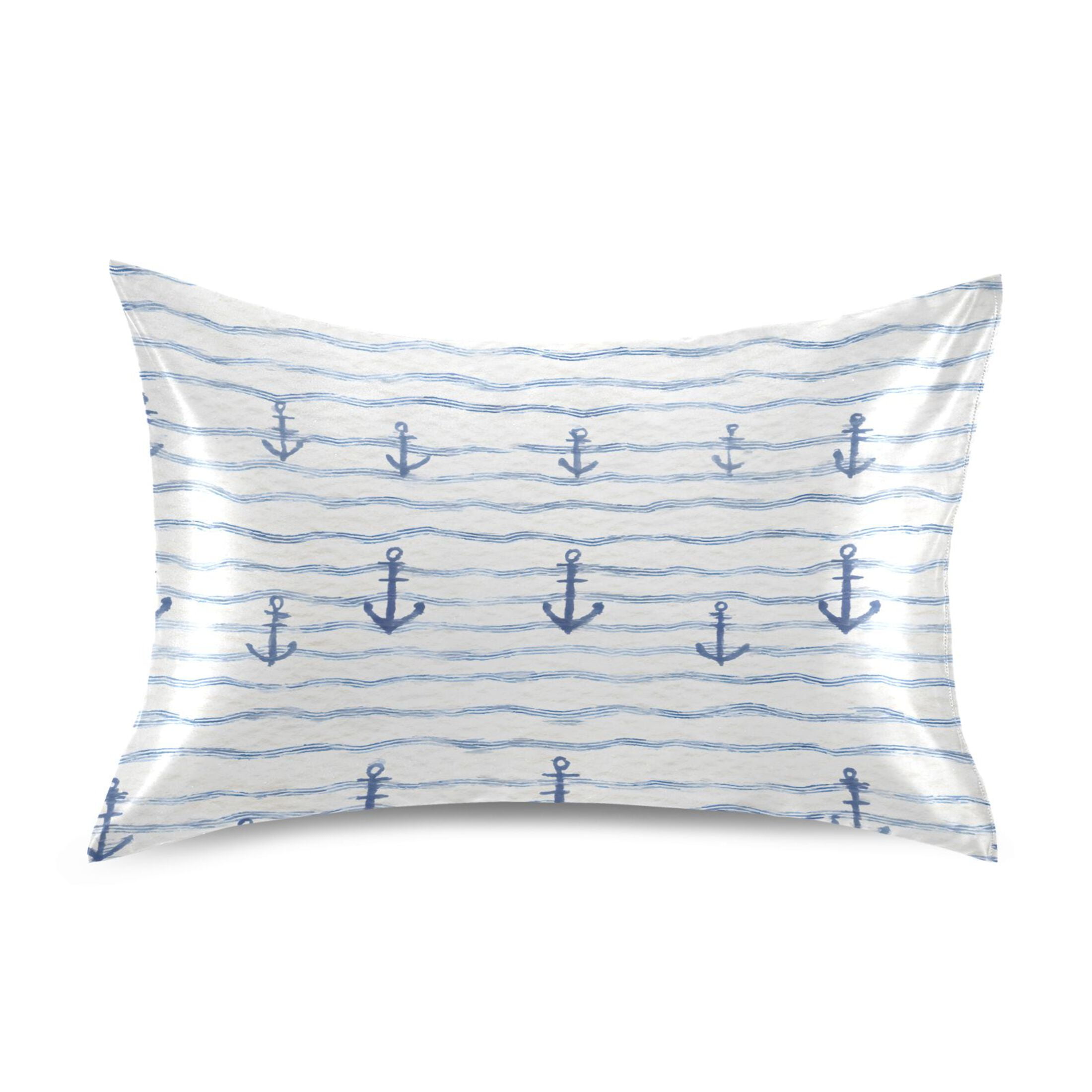 Anchor Wave Design Pillowcase King Size Luxury Silky Soft Wrinkle ...