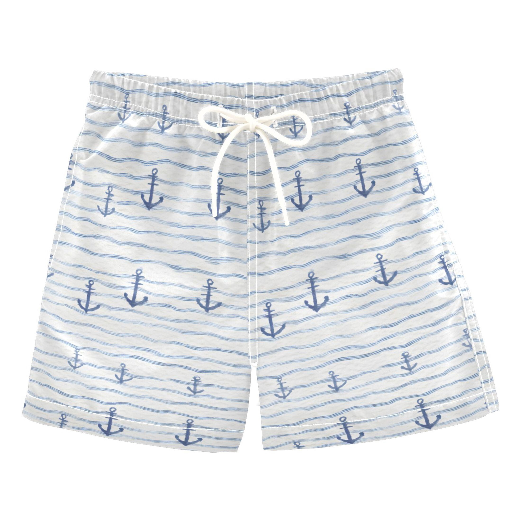 Anchor Wave Design Swim Trunks Quick Dry Beach Pool Board Shorts ...