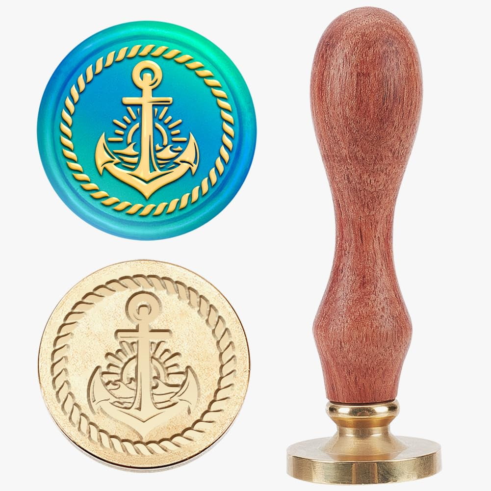 Anchor Waves Sunset Wax Seal Stamp 25mm Nautical Summer Sea Wave ...