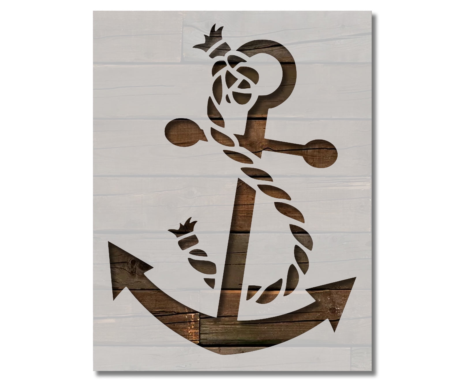 Anchor and Rope Nautical Stencil Template Reusable 8.5 x 11 for Painting on Walls, Wood, Etc. By ...