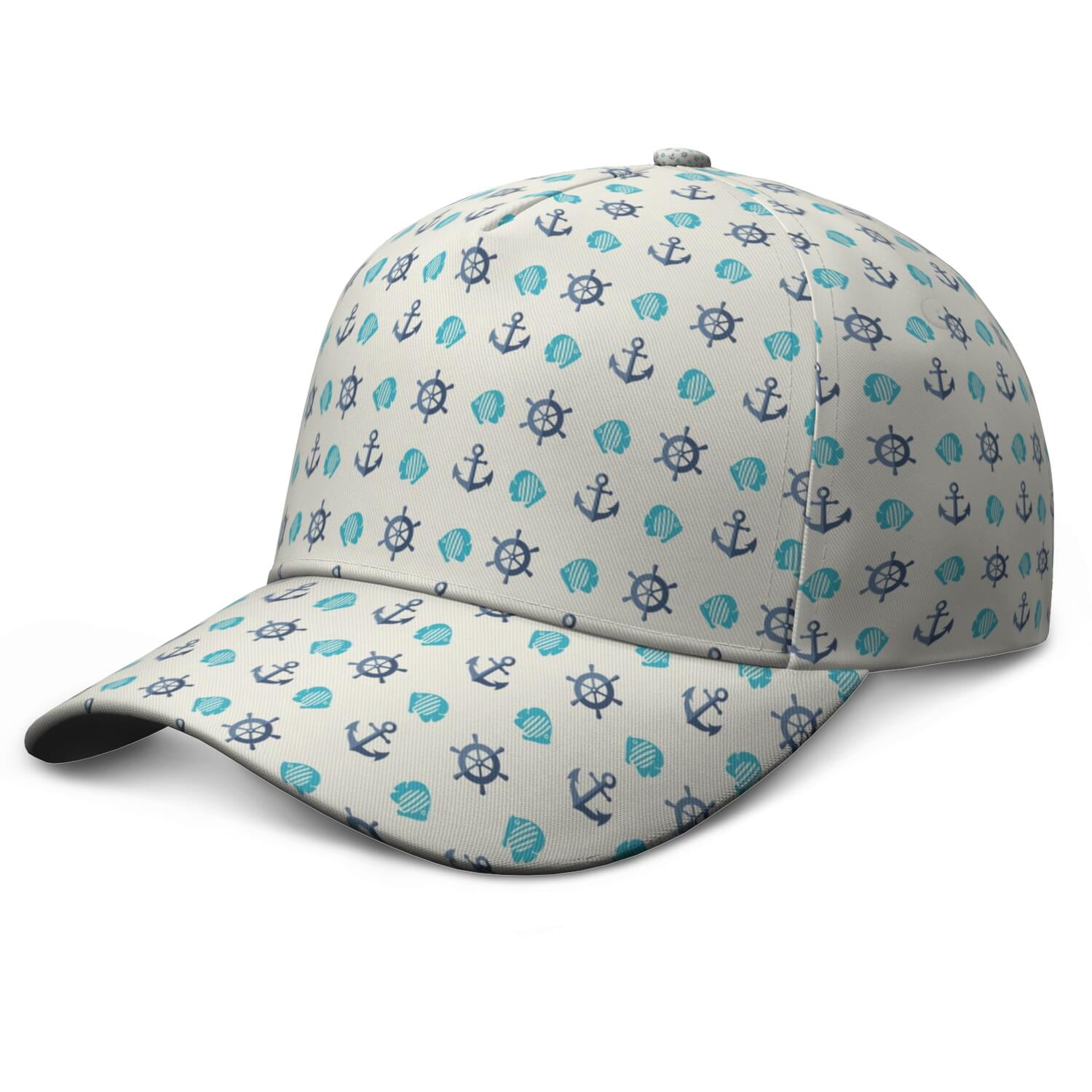 Anchor and Wave Baseball Cap – Nautical Marine Sea Boat Print Hat with ...