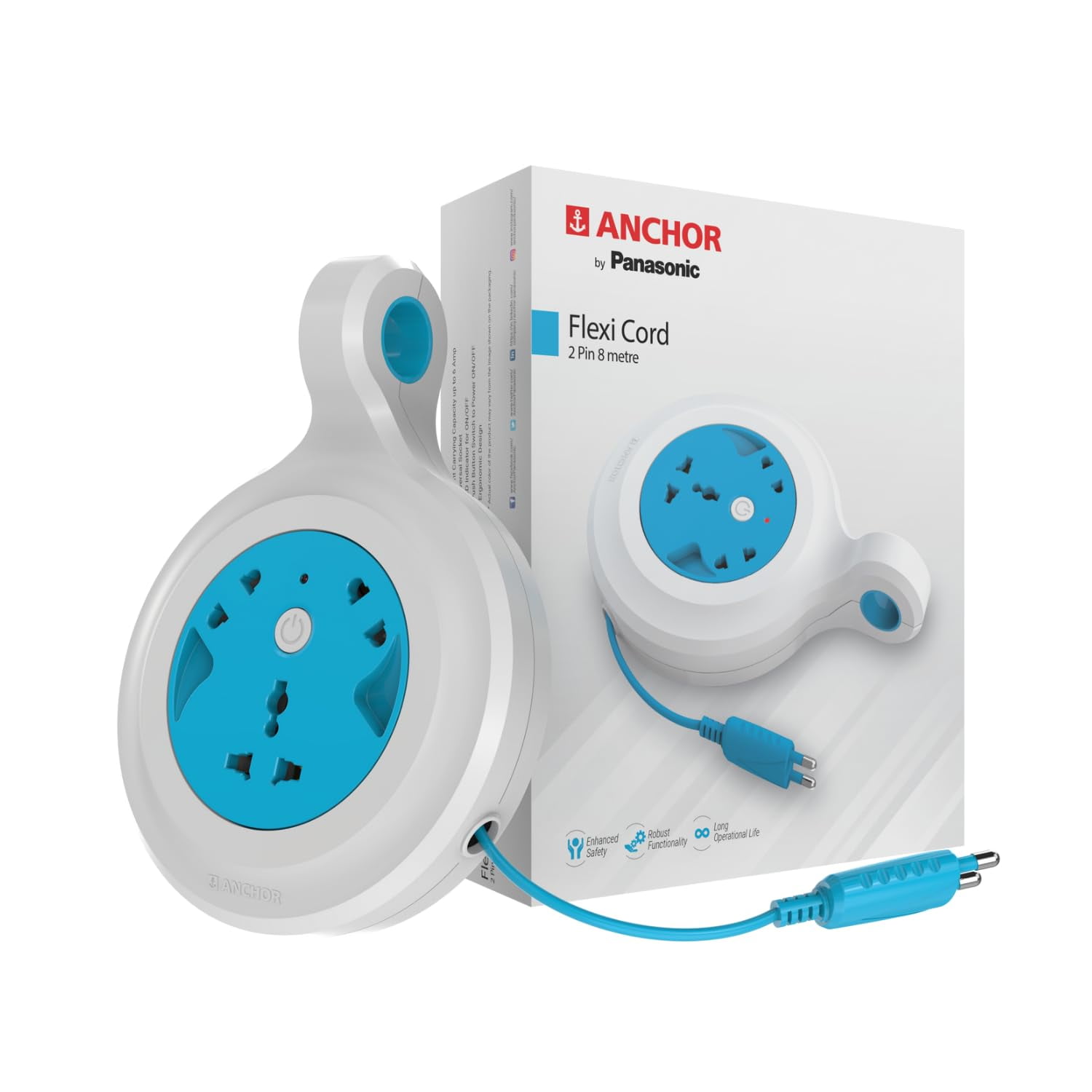 Anchor by Panasonic Diamond 6A 2 Pin Flex Box with Indicator Handle 8 ...