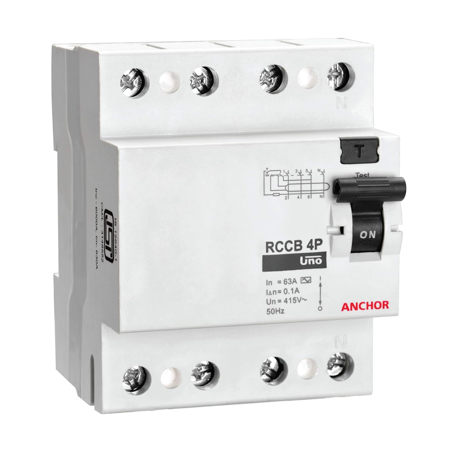 Anchor by Panasonic UNO Series RCCB 63 AMP 300mA Four Pole Residual ...
